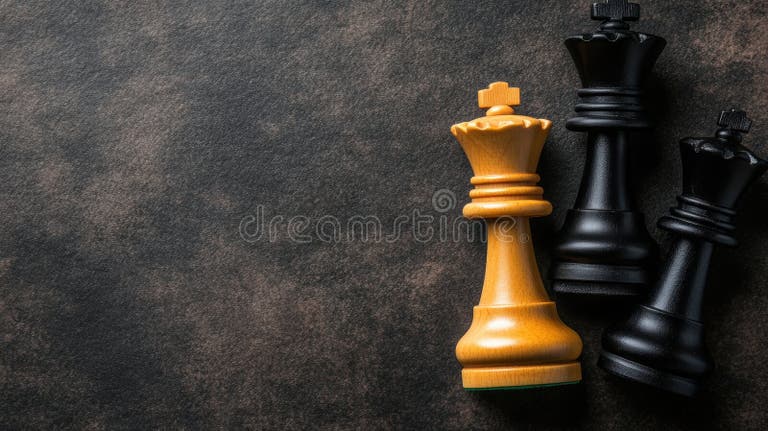 Chess Set Display, Chess Pieces Displayed on a Wooden Table Background ...