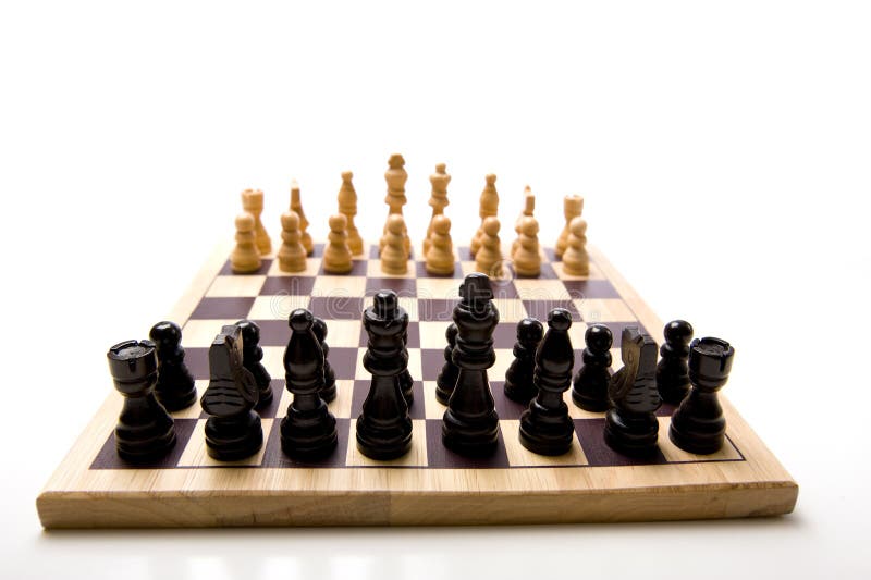 Chess Set on White Background Stock Image - Image of pieces, board: 6720931