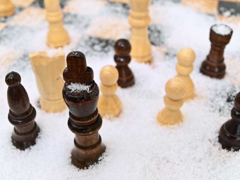 Chess in snow stock image. Image of chessboard, snow, mind - 7139493