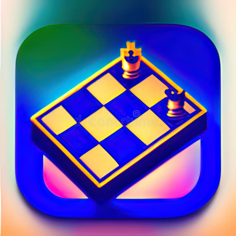 Chess Software App Style Icon. Generative AI. Stock Illustration ...