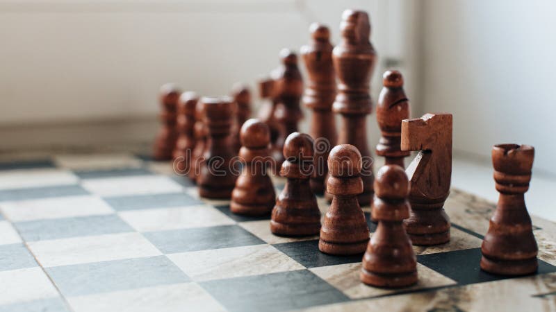 Chess Stands in a Row on the Chessboard Stock Photo - Image of chess ...
