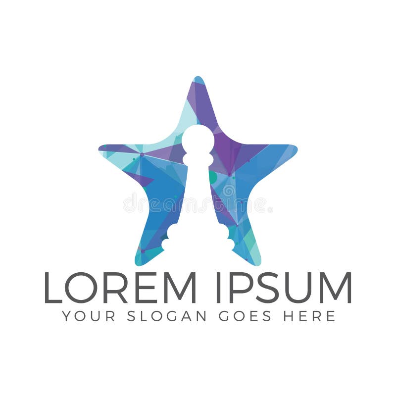 Chess Star Shape Logo Design. Stock Illustration - Illustration of love ...