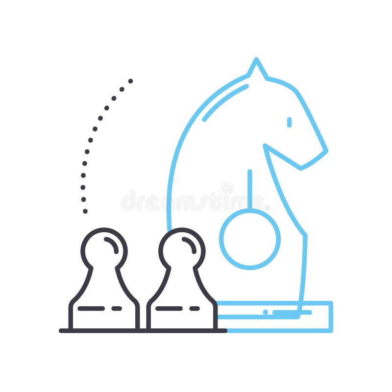 Chess Strategy Line Icon, Outline Symbol, Vector Illustration, Concept ...