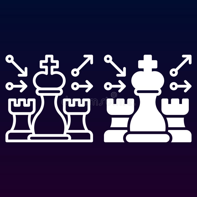 Chess, Strategy Line Icon, Outline Vector Sign, Linear Pictogram ...