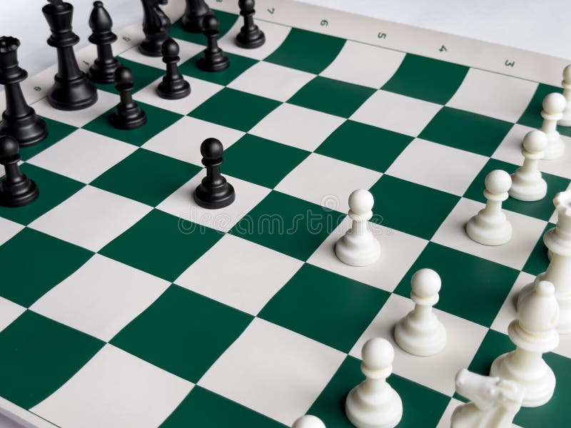 Chess Strategy and Tactics on a Green and White Checkerboard Stock ...