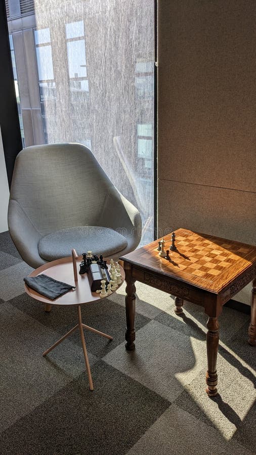 Chess Table Outdoor Fixture Stock Image - Image of chequer, board ...