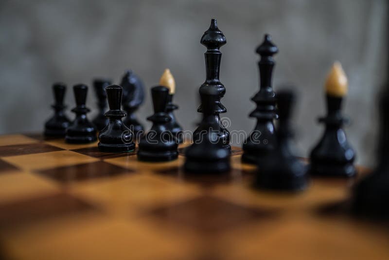 Chess Table with Figures on Board Stock Image - Image of game, concepts ...