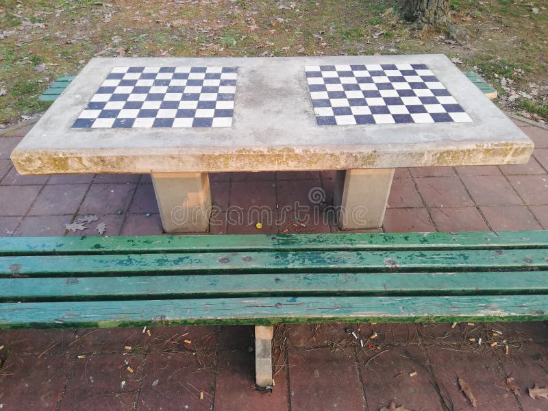 Chess Table in Public Park, Bele Vode, Belgrade, Serbia Stock Photo ...