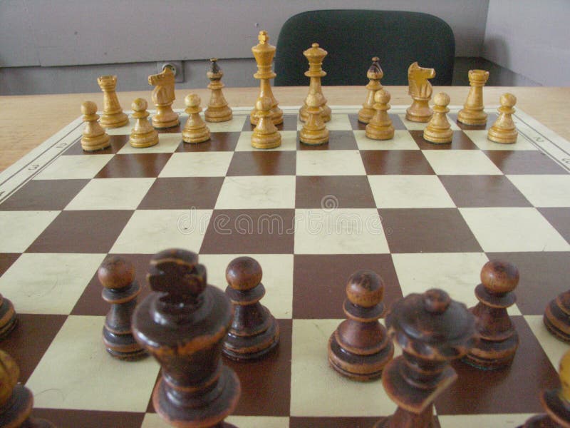 Chess table ready for game stock photo. Image of table - 133617190