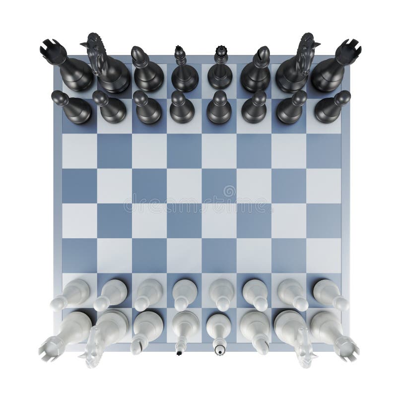 Chess Top View Isolated on White Background. 3d Rendering Stock ...