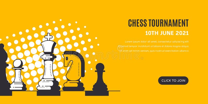 Chess Tournament Banner Template, Flat Vector Illustration Stock Vector ...