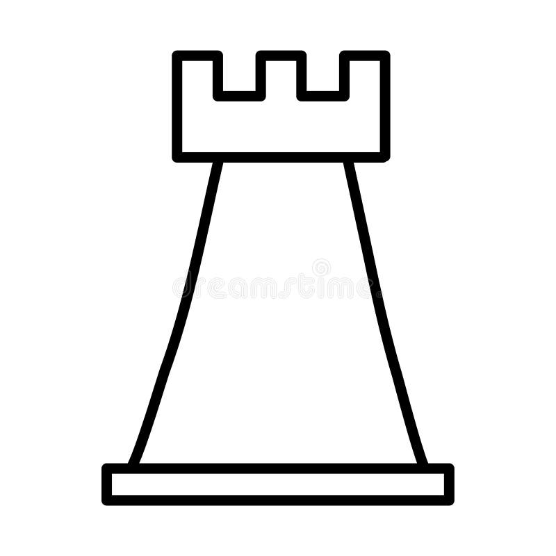 Chess Tower Line Style Icon Stock Vector - Illustration of isolated ...