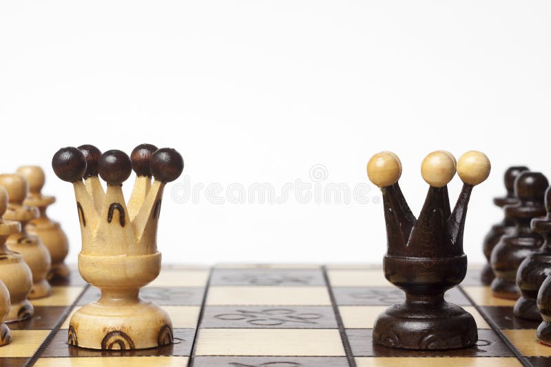 Chess Two Rows of Pawns with King Challenge Centre Stock Photo - Image ...