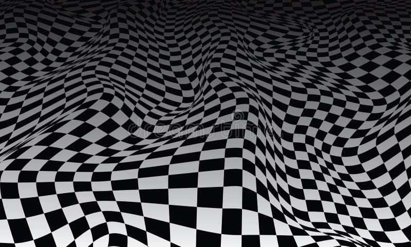 Chess Waves Board. Abstract 3d Black and White Illusions Stock ...