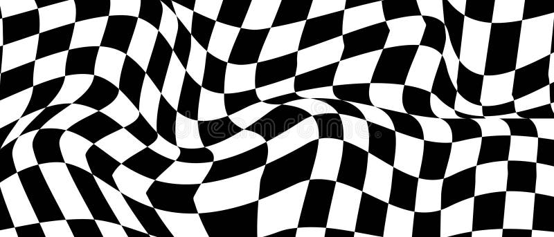 Chess Wavy Board Optical Visual Illusion, Checkerboard Banner Template ...