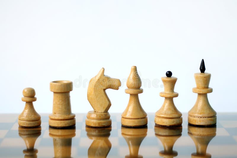 Chess on white background. stock image. Image of play - 128368701