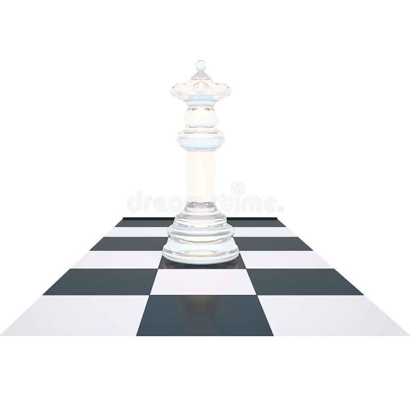 White Queen On A Chess Board Surrounded By A Number Of Fallen Bl Stock Illustration