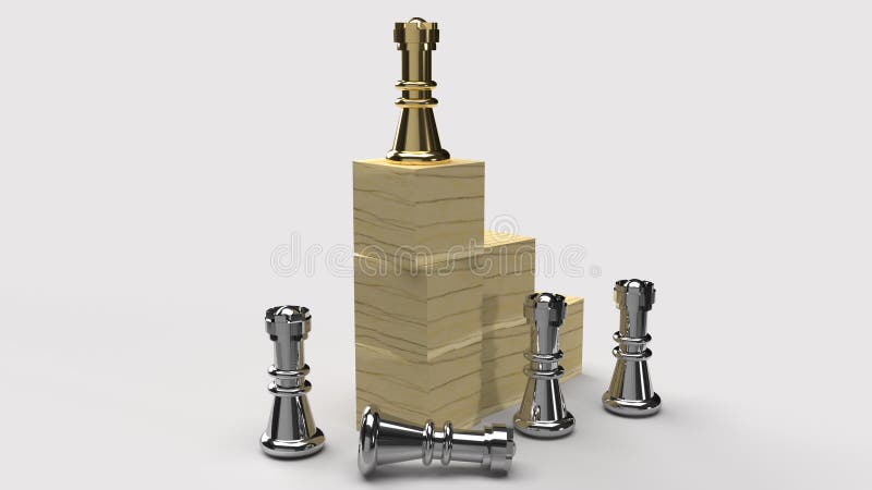 Chess and Wood Cube 3d Rendering for Business Content Stock ...