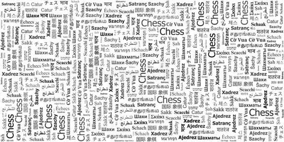 Chess Word Cloud Pattern in Multiple Languages Stock Illustration ...