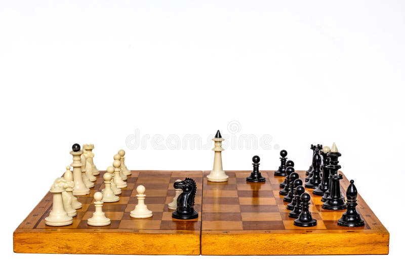 Chessboard with Complete Set of Chess Pieces Ready for Play Stock Image ...
