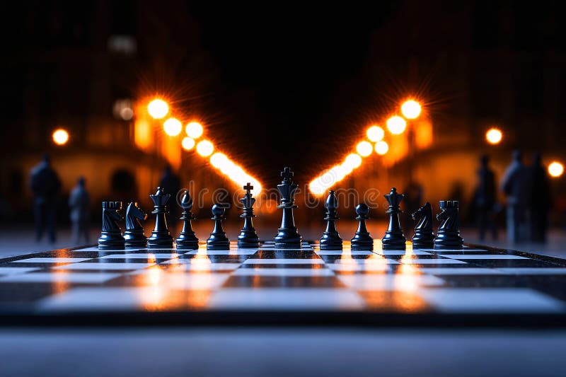 A Chessboard Landscape Symbolizing Life Choices, Set Under Dramatic ...