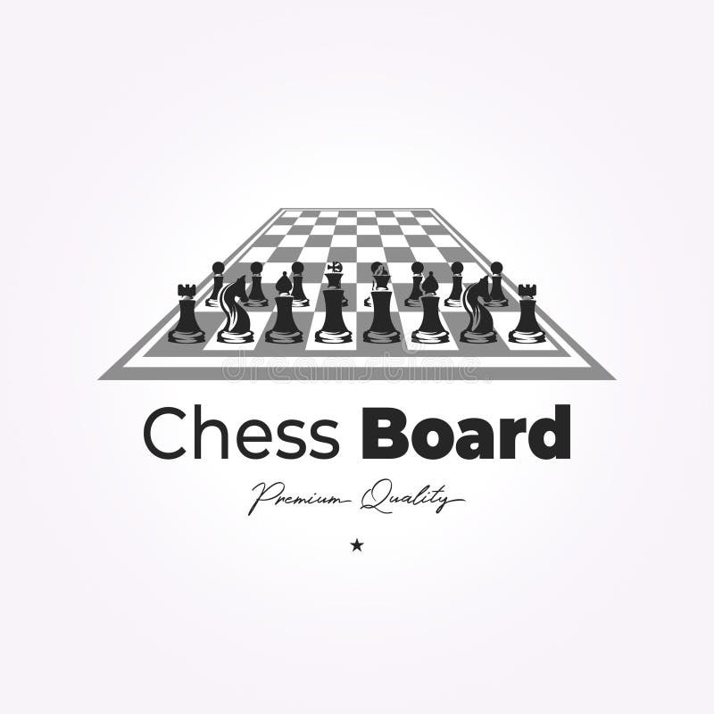 Chessboard Logo Design. Chess Pieces Template Horizontal 3d ...