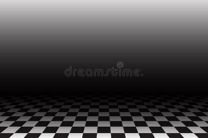 Chessboard Perspective Floor with White and Black Pattern. 3D Checkered ...