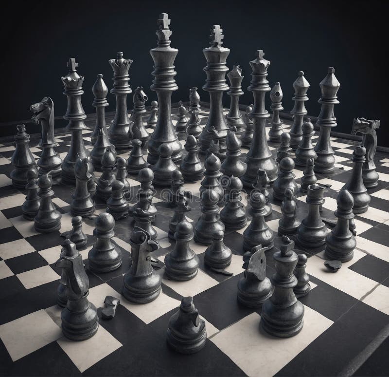 A Chessboard with Pieces Moving Autonomously, Symbolizing Manipulation ...