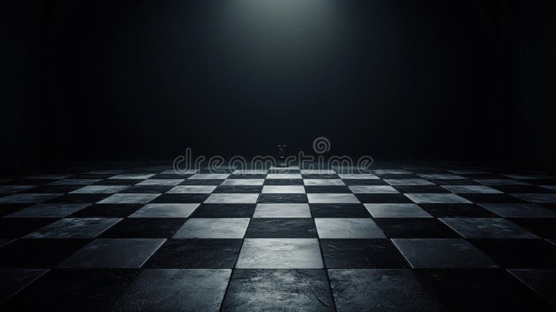 A Chessboard with a Single Rook Piece in the Center. Stock Photo ...