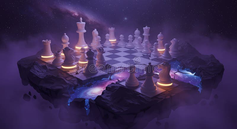 Chessboard in Space: a Cosmic Strategy Game Stock Photo - Image of ...