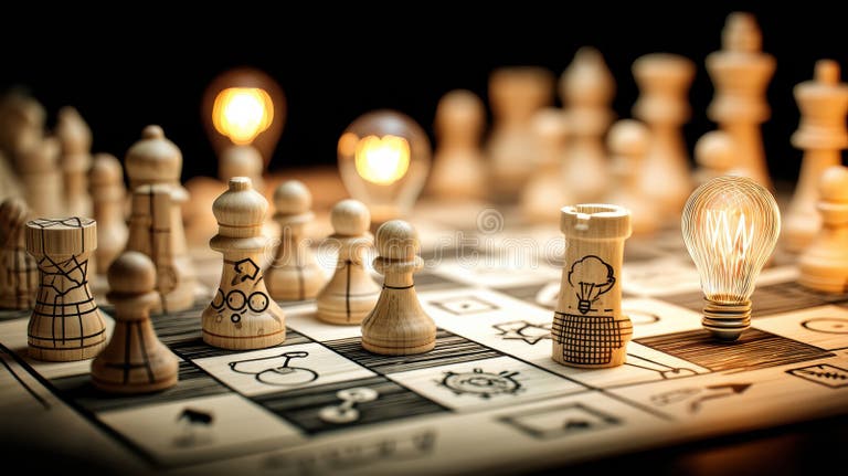 Chessboard Transformed with Economic Icons Creating a Visual Metaphor ...