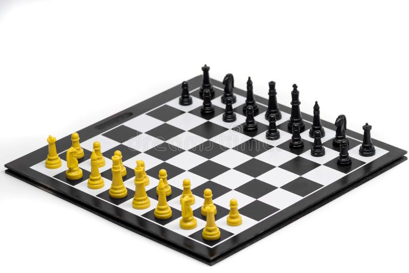 Chessboard in White Background with Yellow and Black Color, Chess ...