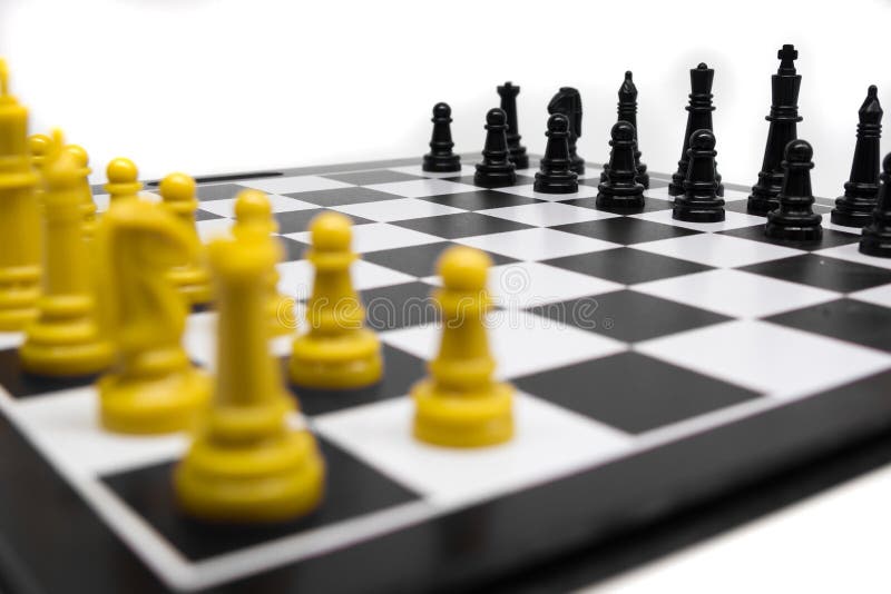 Chessboard in White Background with Yellow and Black Color, Chess ...