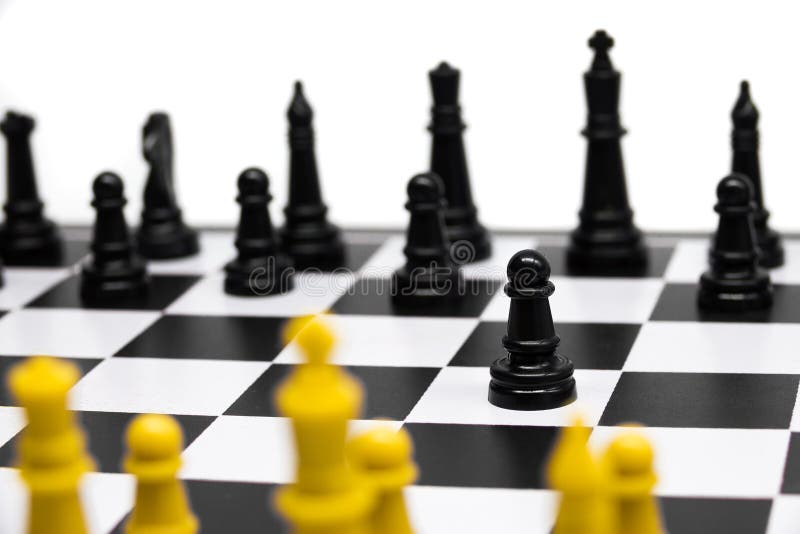 Chessboard in White Background with Yellow and Black Color, Chess ...