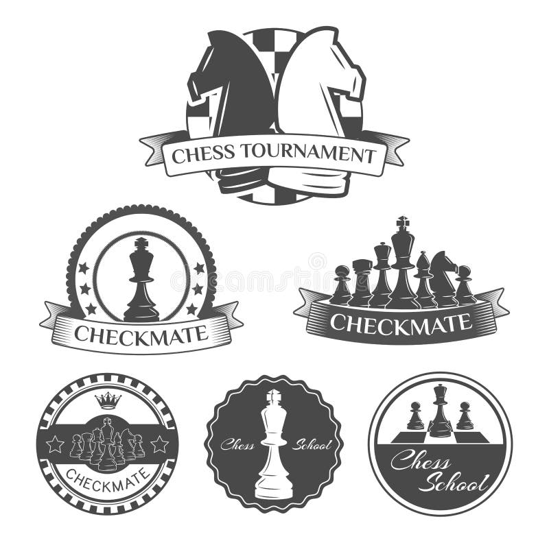 Chessmen and Chess Lables Set. Vector Illustration Stock Vector ...