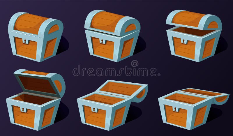 Chest animation vector stock vector. Illustration of vector - 233699139