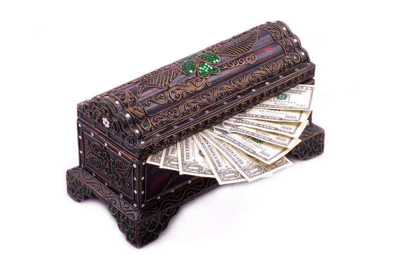 Chest box with Money stock photo. Image of wealthy, finance - 859274