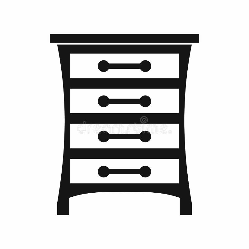 Chest Of Drawers Icon, Simple Style Stock Vector - Illustration of ...