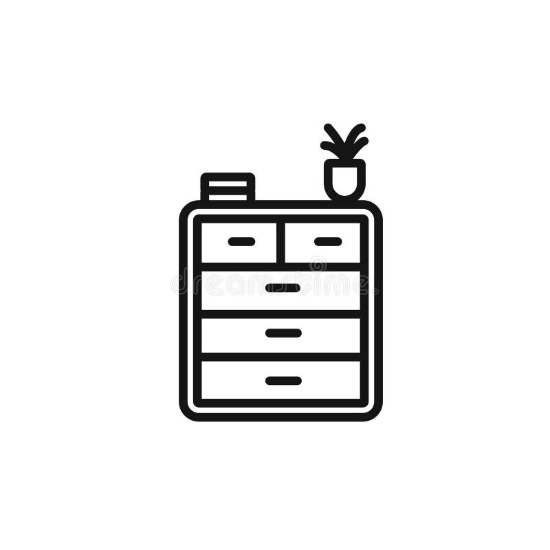 Chest Of Drawers Icon Vector Set Collection For Web Stock Illustration Illustration Of Home