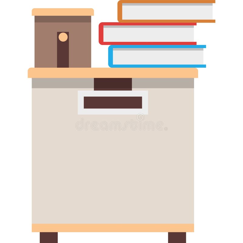 Chest of Drawers Office Book Stack Vector Icon Stock Vector ...