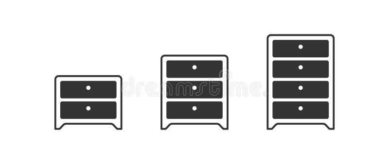 Chest of Drawers Vector Icon. Bedside Commode Logo Stock Vector ...