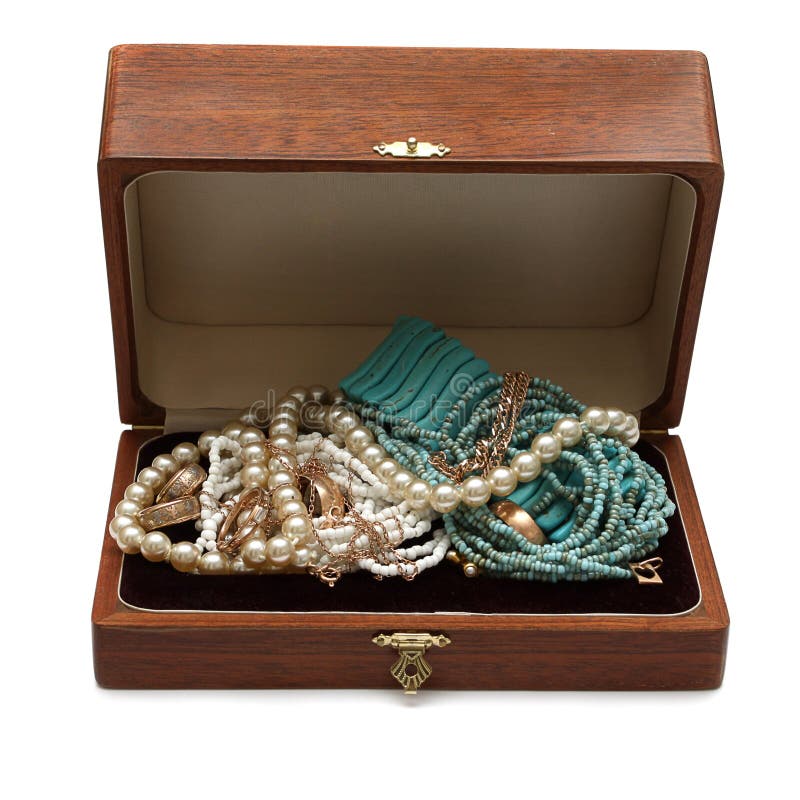 Box full of jewelry stock image. Image of accessory, imitation - 53965803