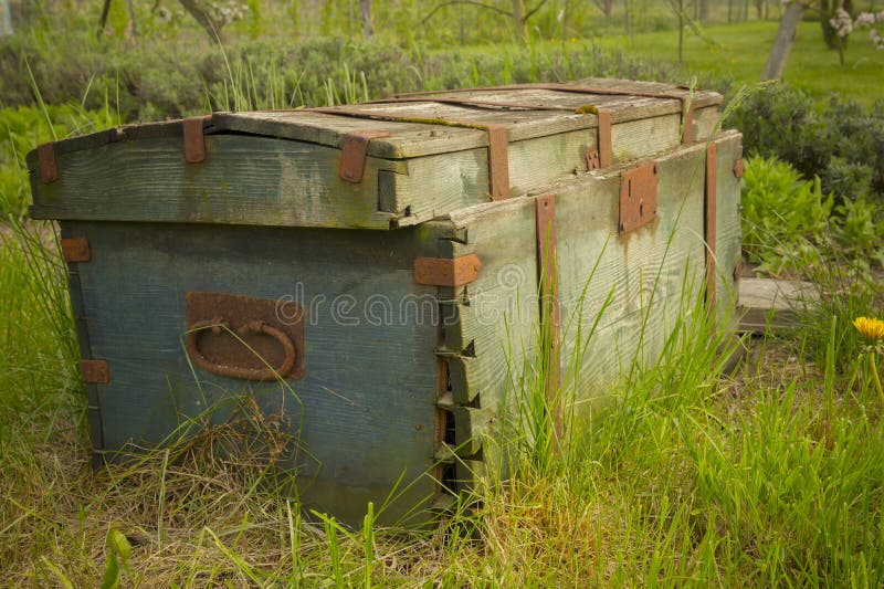 Old rusty chest stock photo. Image of planks, container - 91960426