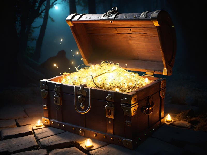 Chest with Gold Treasure Coins Stock Illustration - Illustration of ...