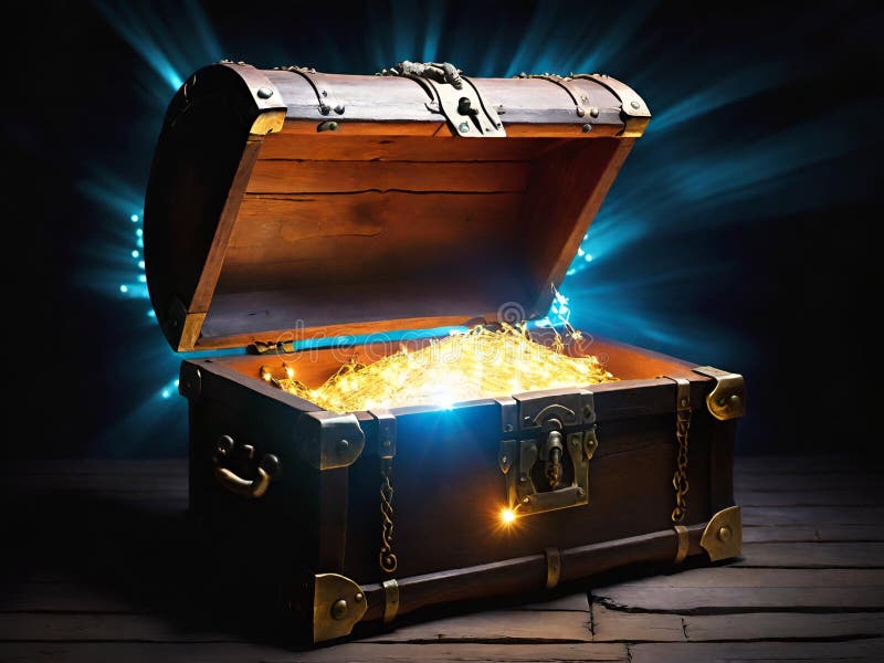 Chest with Gold Treasure Coins Stock Illustration - Illustration of ...