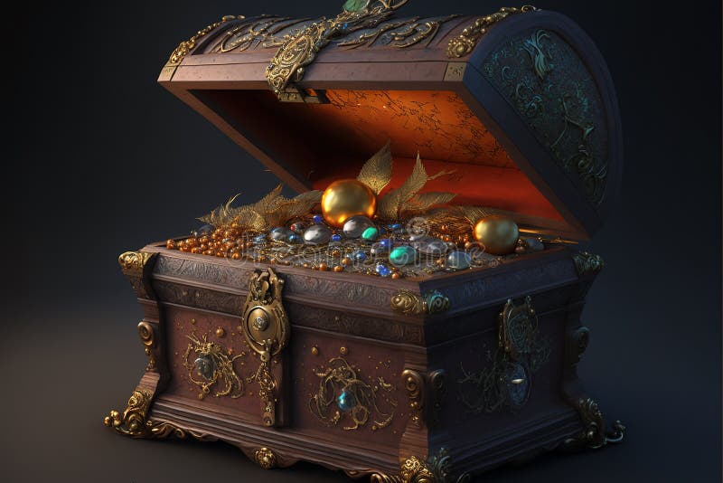 Chest with Gold and Treasures. Created with Generative Ai Technology ...