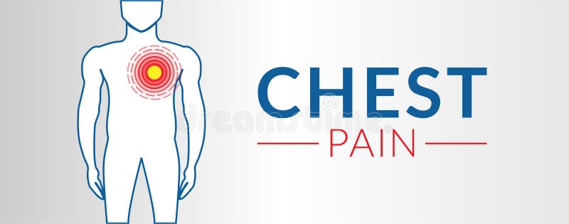 Chest or Hearth Pain Banner Illustration Stock Vector - Illustration of ...