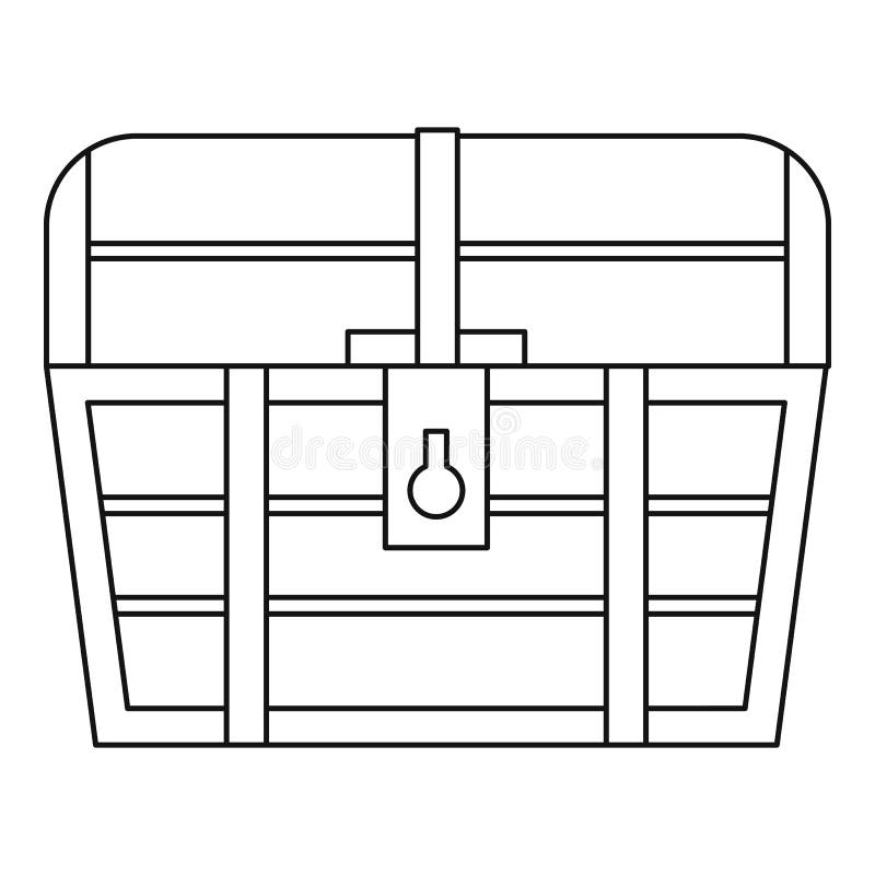 Chest icon, outline style stock vector. Illustration of outline - 79412691