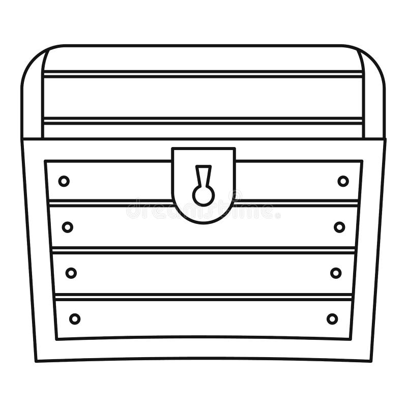 Chest icon, outline style stock vector. Illustration of crate - 88288768
