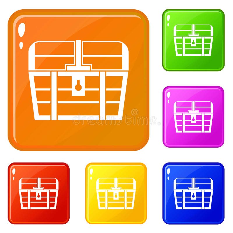 Chest icons set stock vector. Illustration of icons, isolated - 96469696
